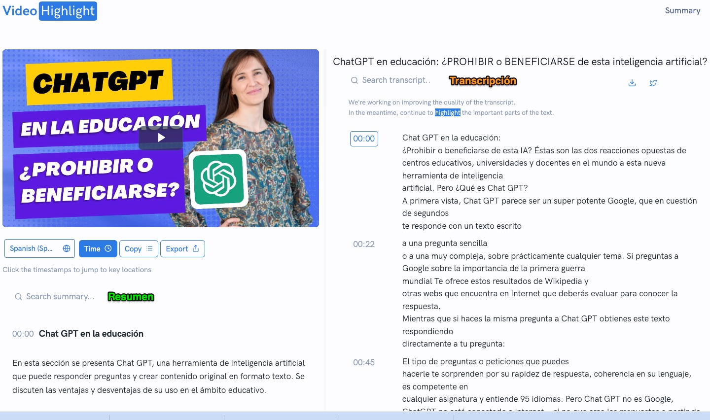 Cómo obtener el texto transcrito de un vídeo en Youtube