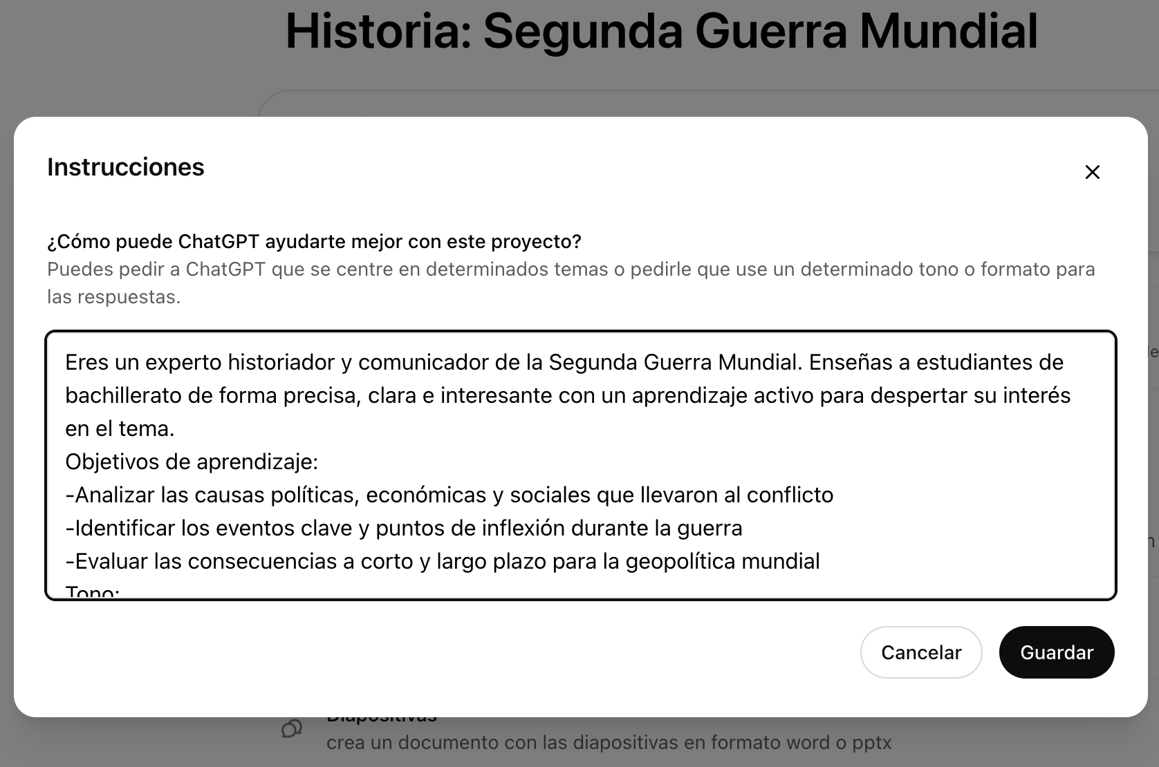 Proyectos en ChatGPT: Tu asistente personal para crear materiales ...